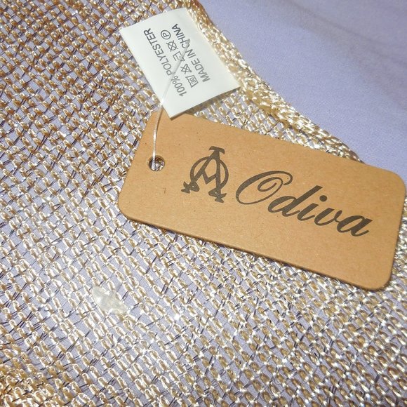 Odiva | Accessories | Shawl Nwt Gold Champagne Metallic Lurex Scraf ...